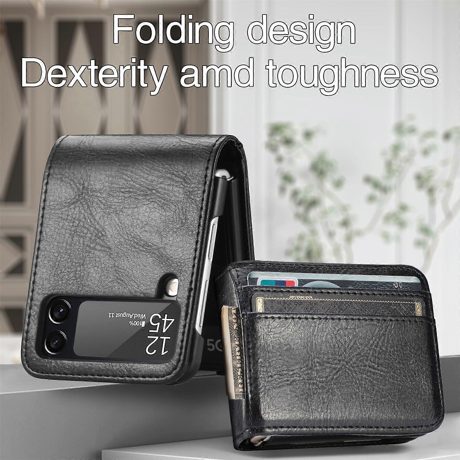 For Samsung Galaxy Z Flip4 5G Vertical Flip Card Slot Leather Phone ...