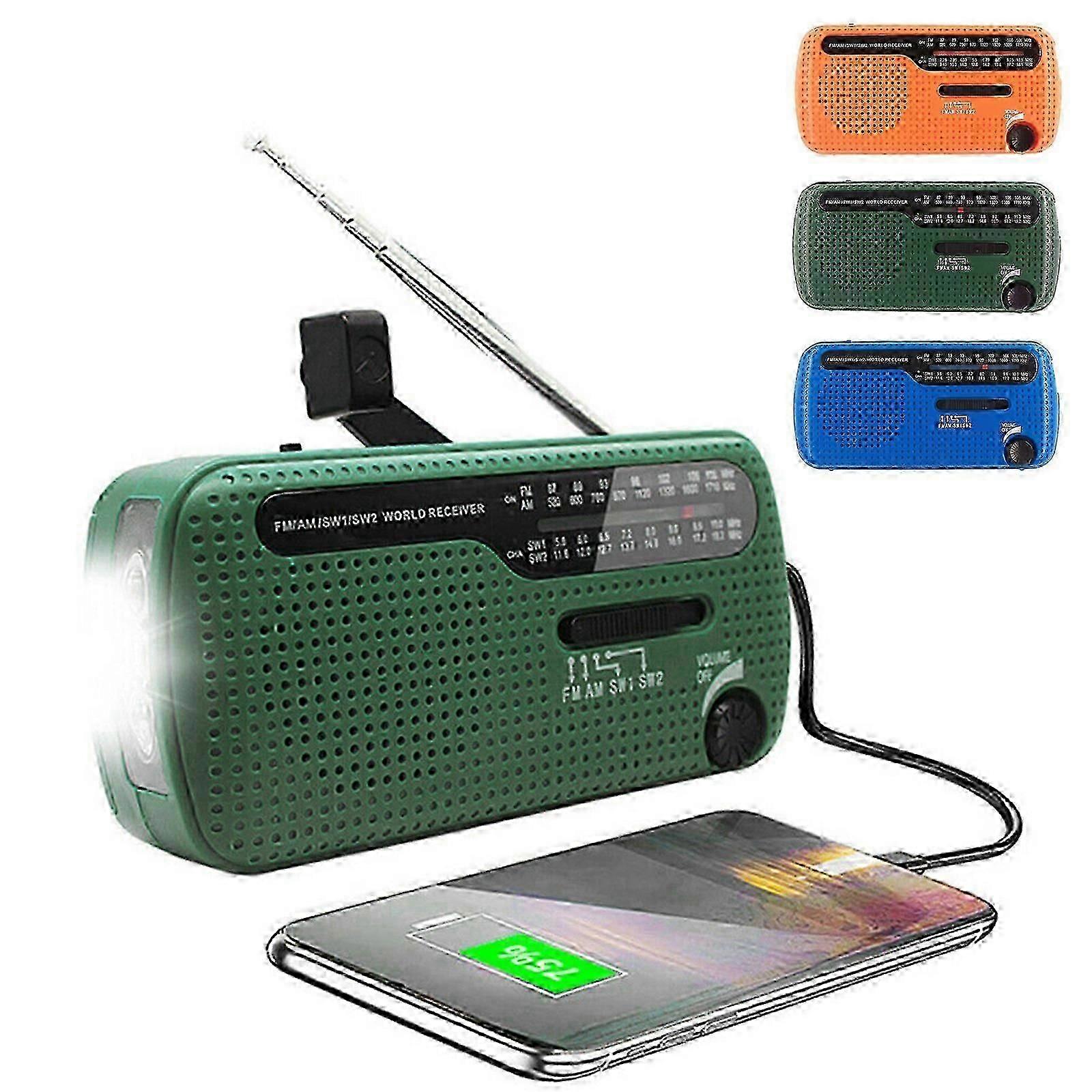 DEGEN DE-13 Emergency Solar Radio FM/AM/SW Hand Crank Dynamo Receiver ...