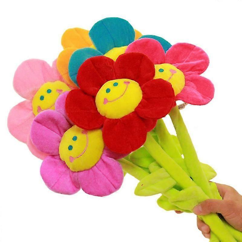 8Pcs Plush Flower Bendable Stems Curtain Buckle Artificial Sunflower ...