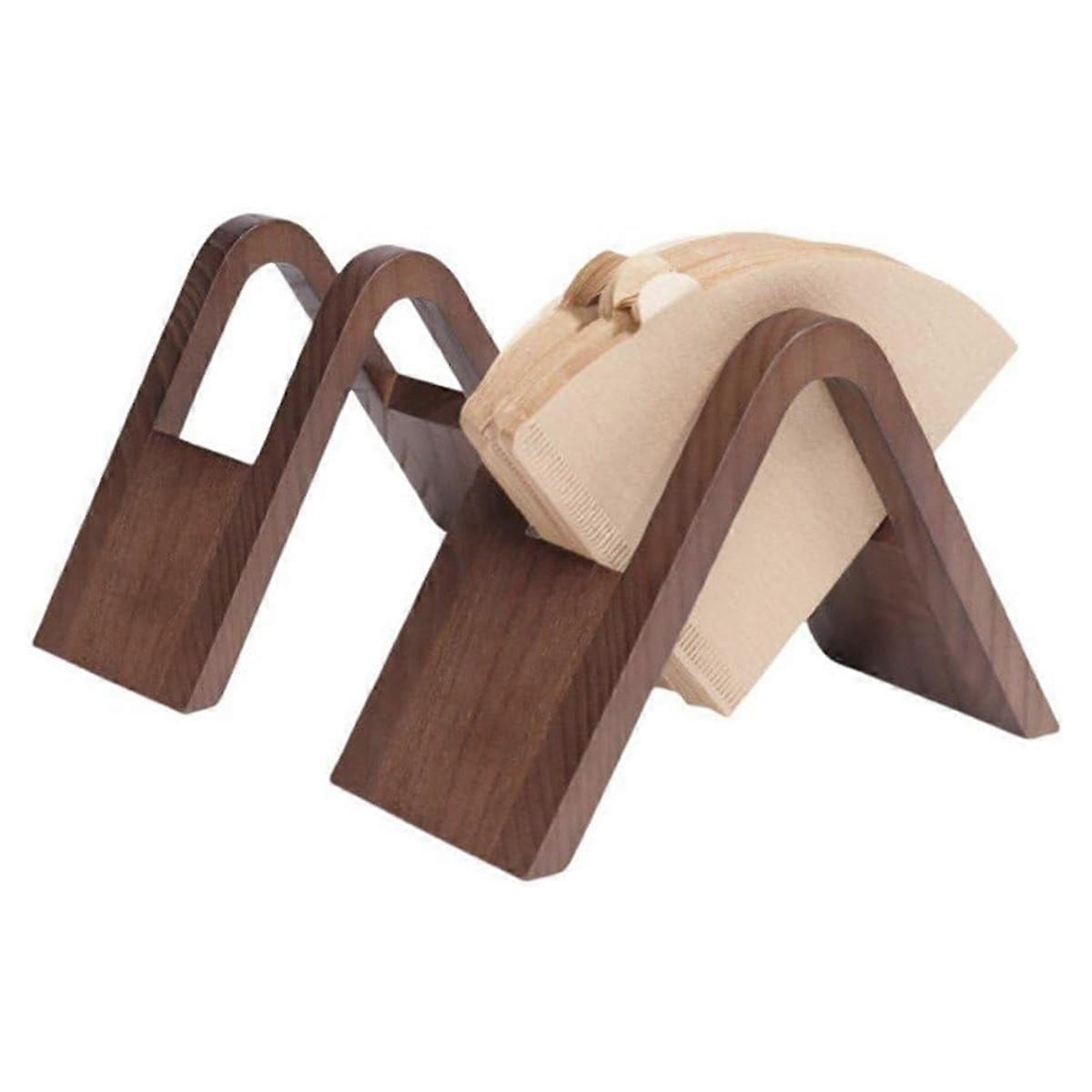 Coffee Filter Holder, Wooden Cone Coffee Paper Storage Rack, Coffee ...