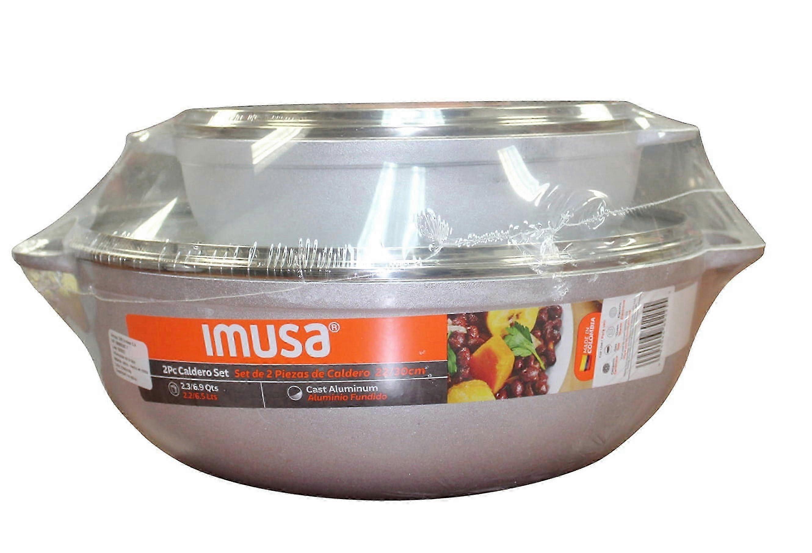 Imusa 2 Piece Colombian Cast Aluminum Caldero Set with Glass Lid ...