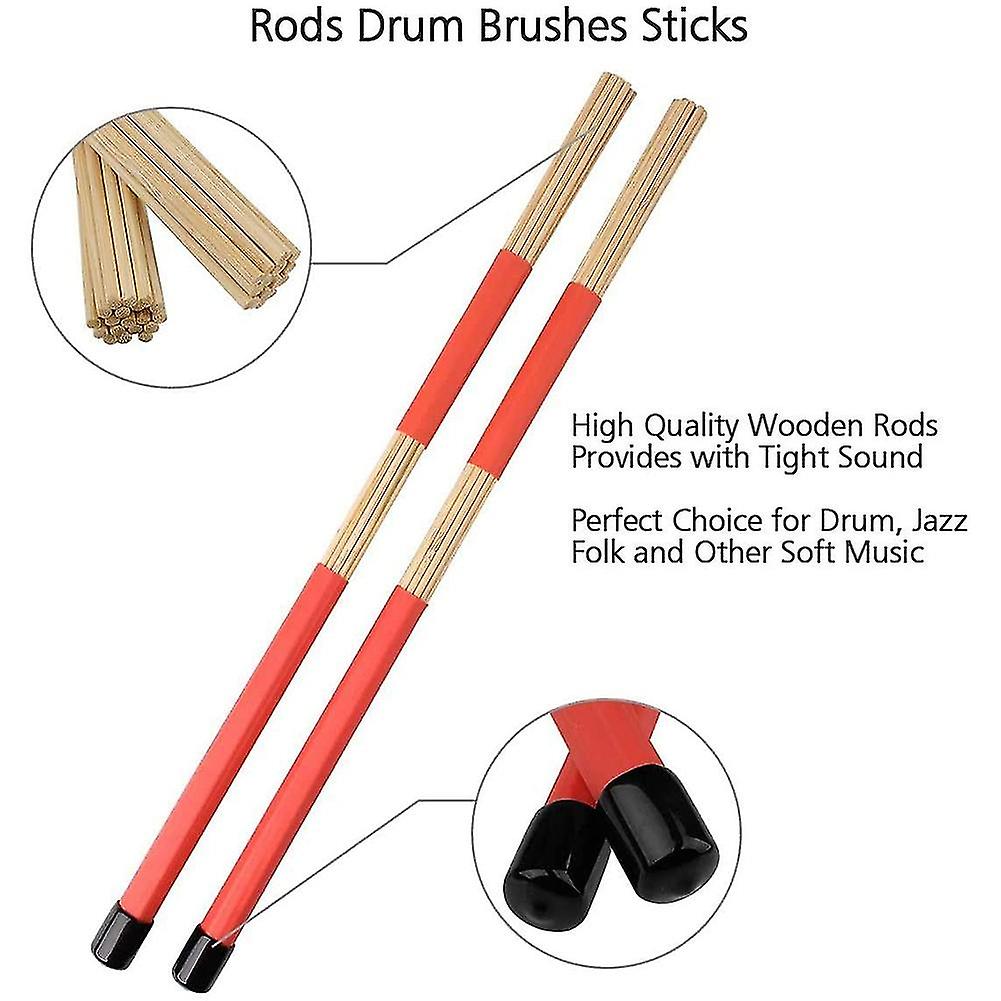 Drum Sticks Set,5a Maple Wood Drum Sticks,drum Rods Brushes,retractable ...