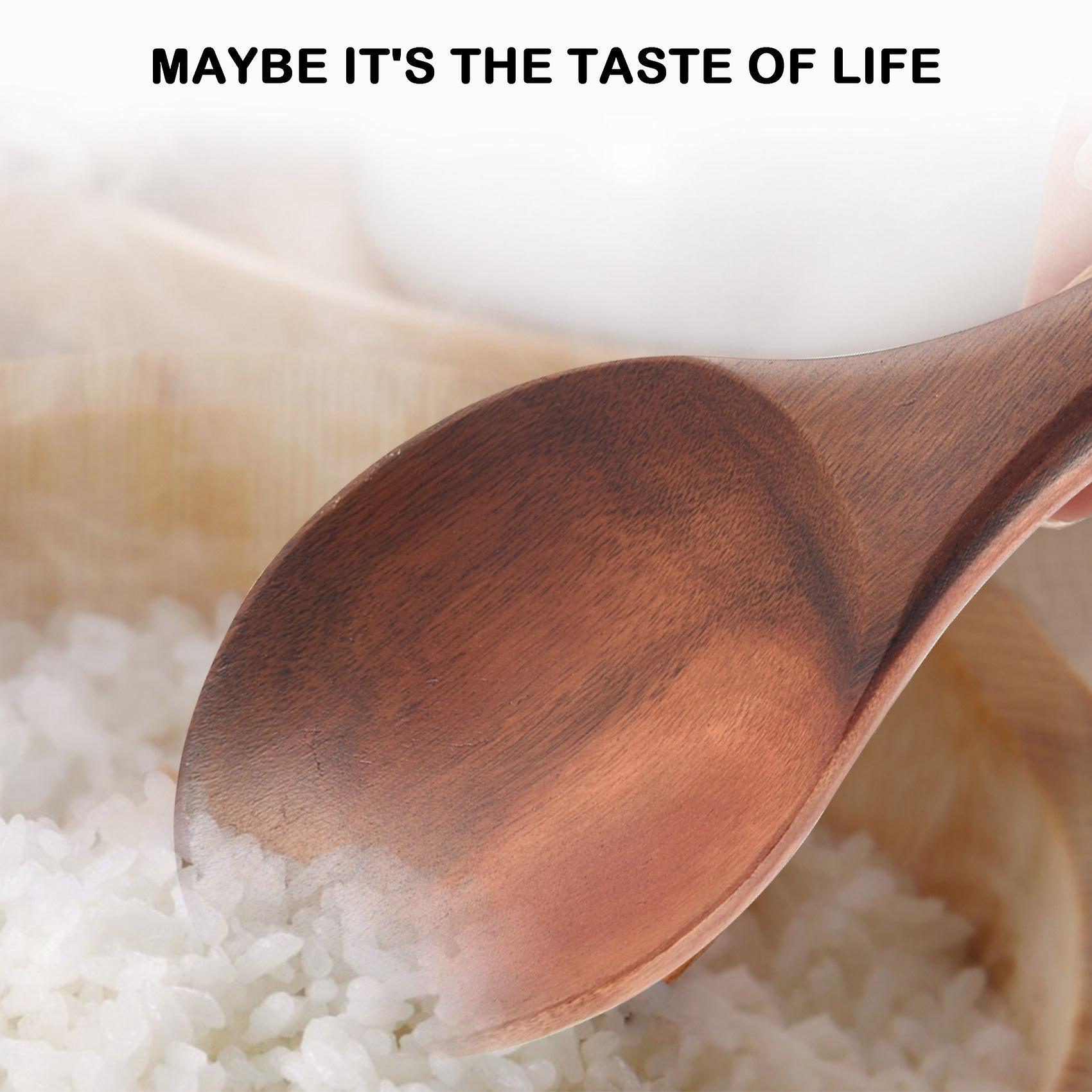 Teak Wood Spoon Natural Solid Wood Rice Spoon Wooden Rice Paddle Big ...