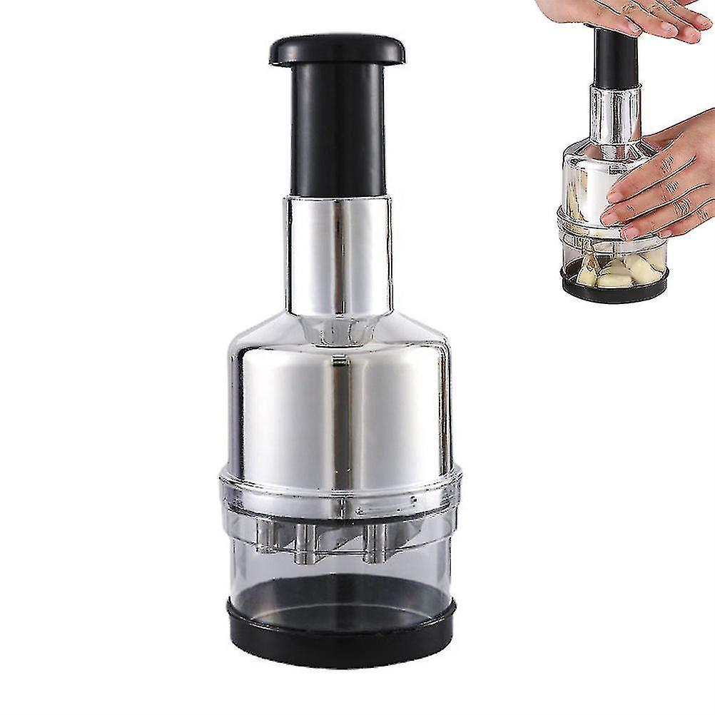 Stainless Steel Manual Garlic Crusher Press - Kitchen Gadget for Onions ...