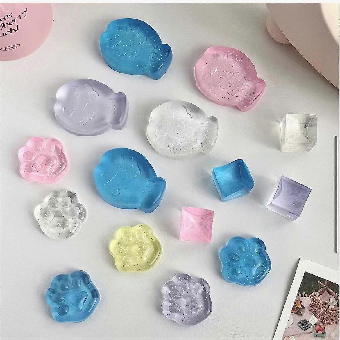 Kawaii Mochi Squishy Toys Mini Cat Paw Fish Ice Block Stress Ball Toy ...