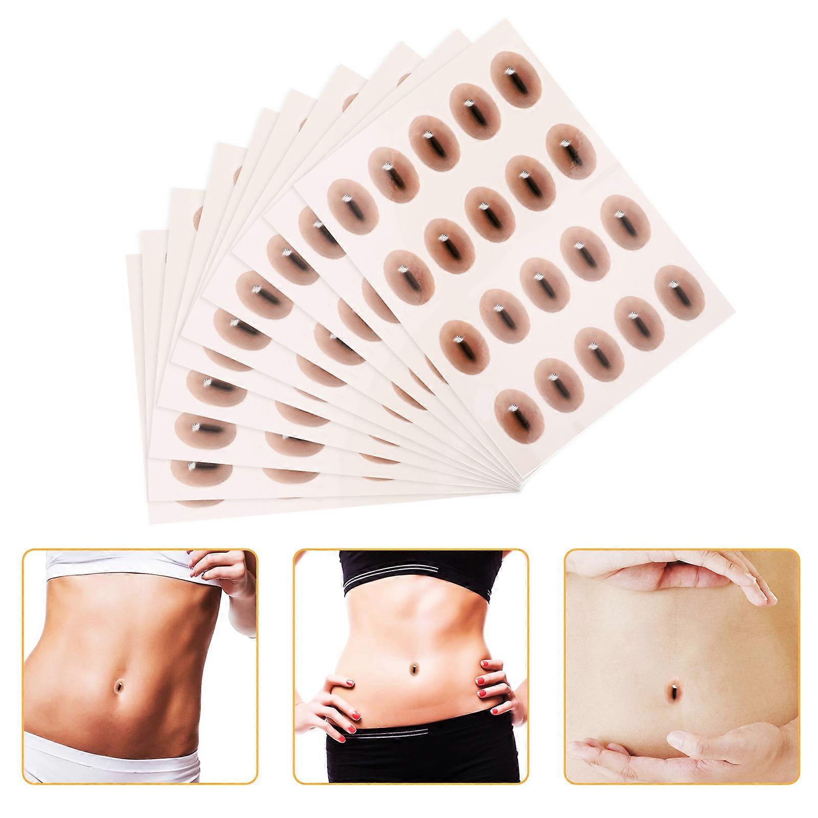 10 Sheets Navel Sticker Temporary Belly Tattoo Fake Belly Button ...