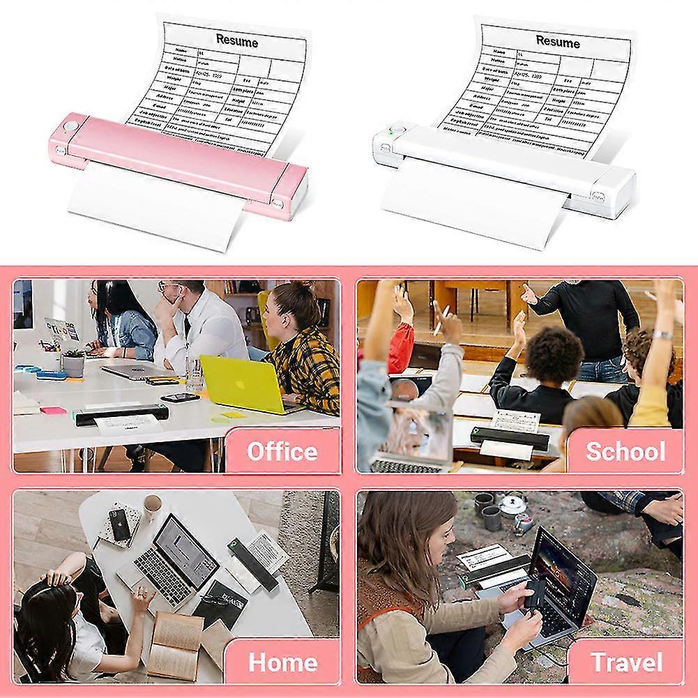 Small Mini Inkless Thermal Printer For A4 Rechargeable Lightweight ...