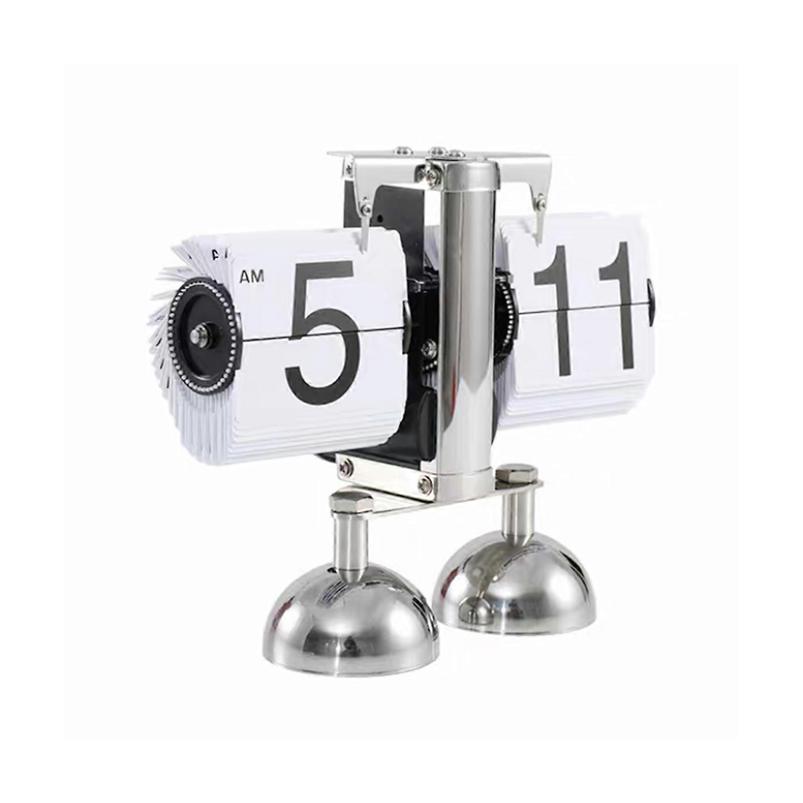 Automatic Page Turning Clock Stainless Steel Double Foot Small Scales ...
