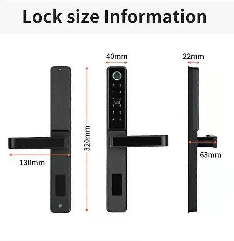 Electronic Aluminum Sliding Door Smart Lock WiFi Waterproof Fingerprint ...