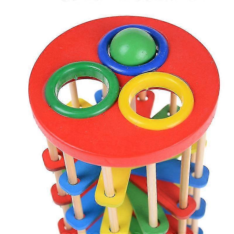 Pound And Roll Wooden Tower With Hammer Knock Toy | Fruugo UK