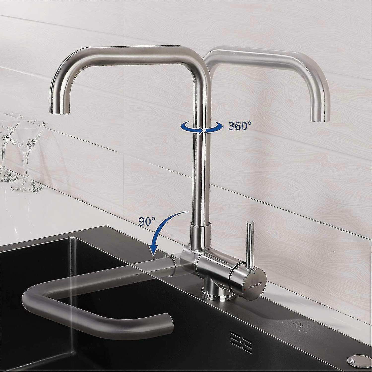 360 Swivel Folding Kitchen Faucet, Kitchen Faucet With Folding Handle ...