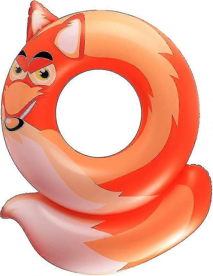 Pool Pontoon Kids Inflatable Swimming Ring, Fox And Crocodile Patterned ...