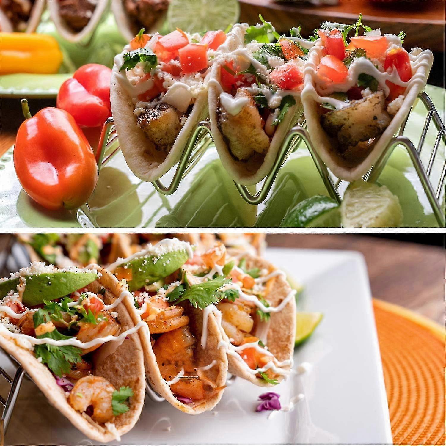 2 Pieces Taco Stand, Wave Shape Food Stand, Stainless Steel Wavy Taco ...