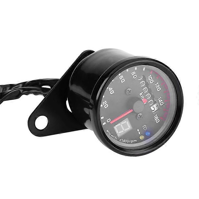Black Universal Motorcycle Cafe Racer Speedometer odometer Gauge 0-160 ...