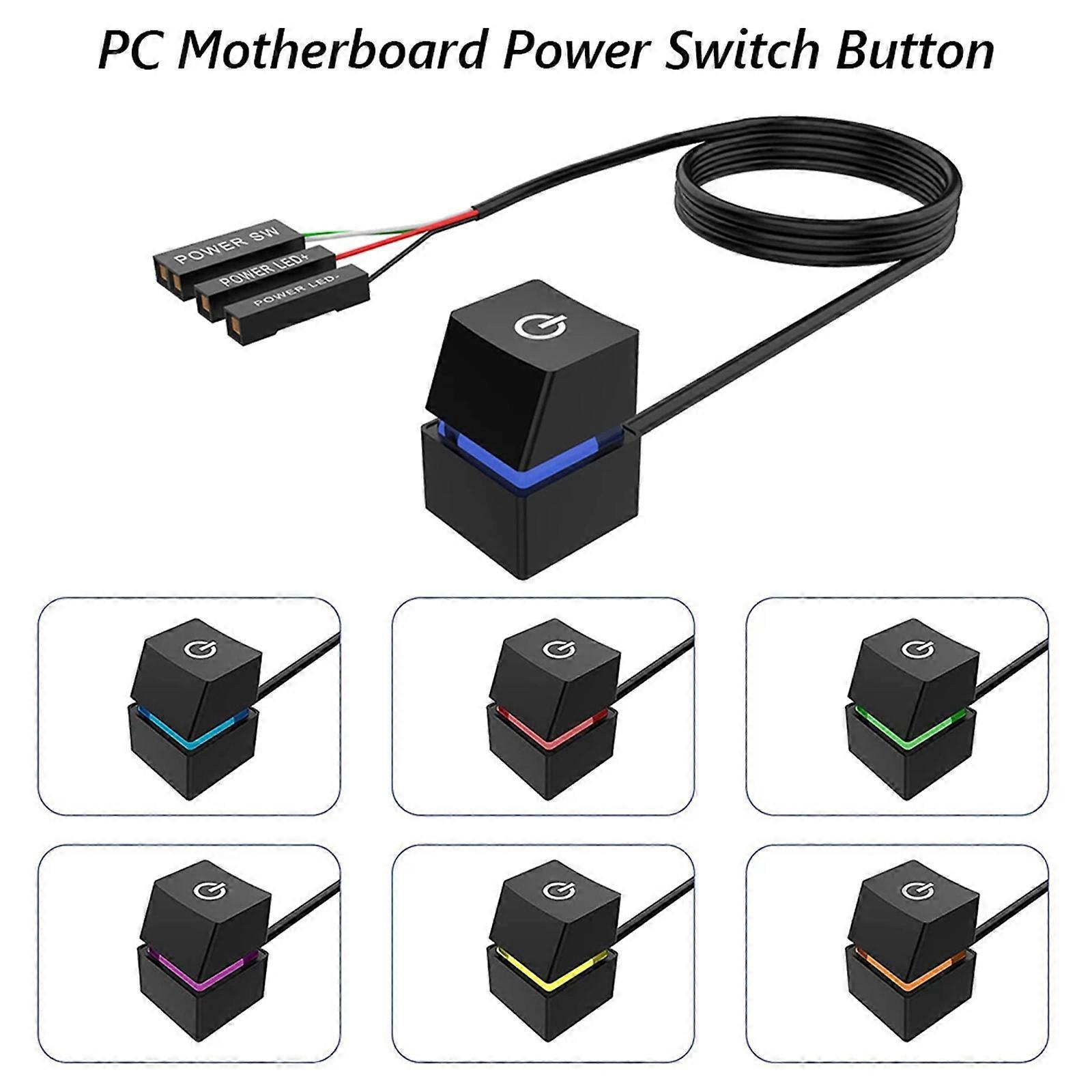 On/Off PC Power Button Switch Cable Portable Desktop Computer LED ...