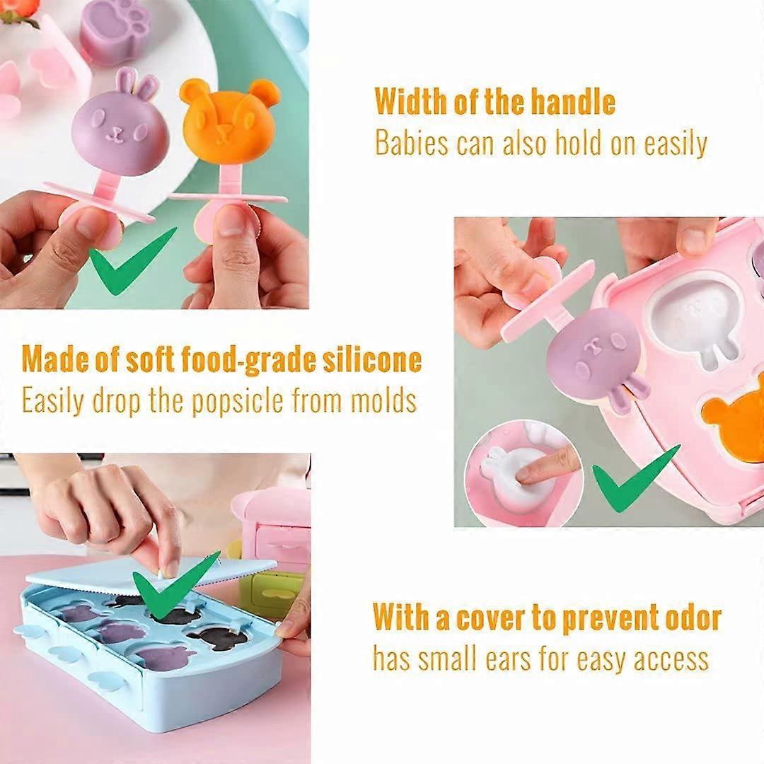 Mini Silicone Popsicle Molds BPA Free, Cartoon Ice Pop Molds for Kids ...