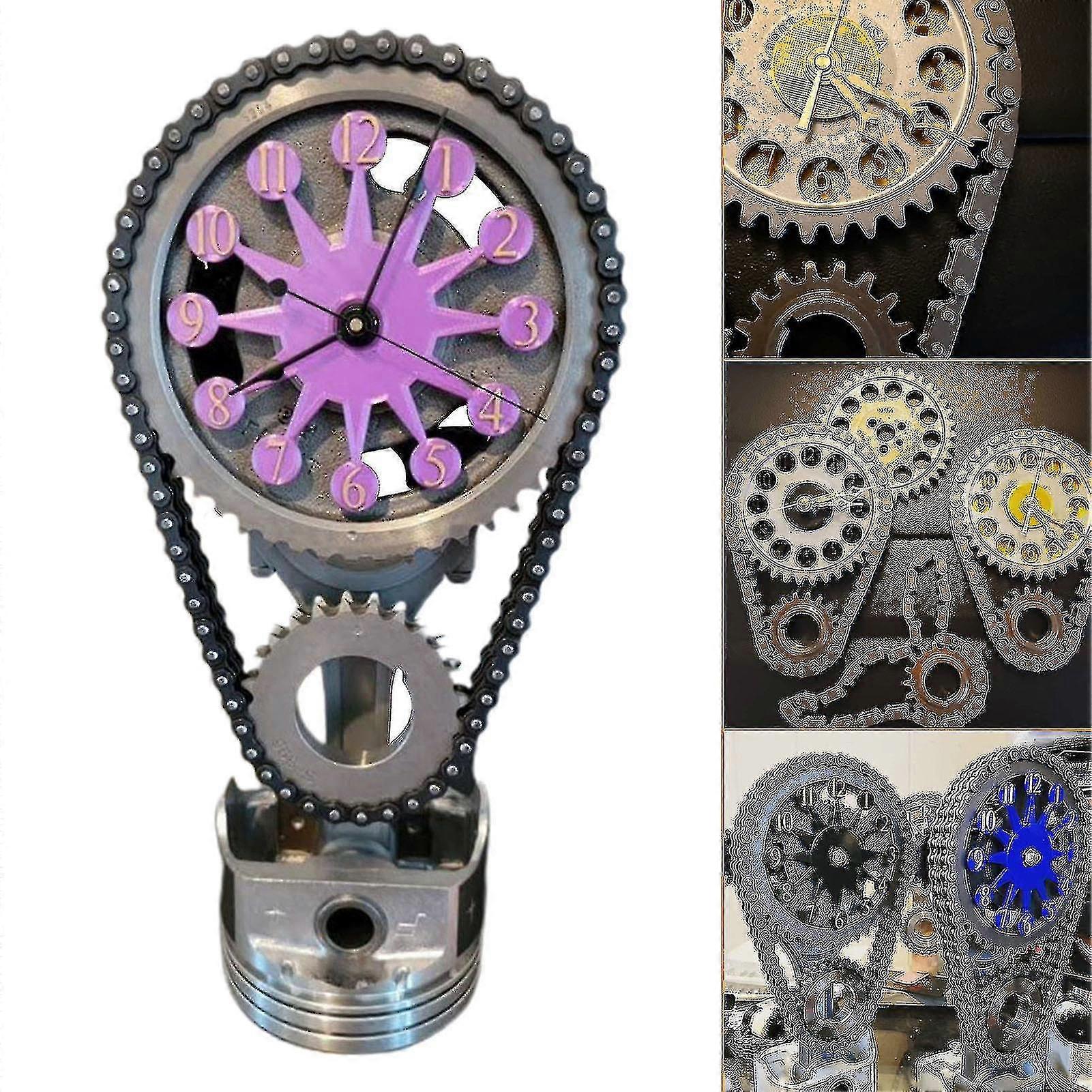 Otwoo Rotating Gear Clock Industrial Steampunk Vintage For Home Decor ...