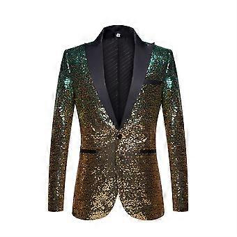 Men Fashion Gradual Change Color Sequins Suit Jacket | Fruugo UK