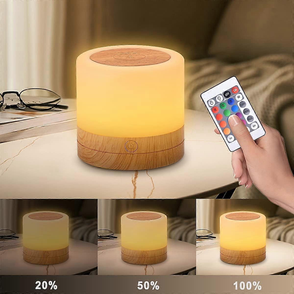 Dimmable Touch LED Bedside Lamp - Night Light with Timer - RGB Color ...