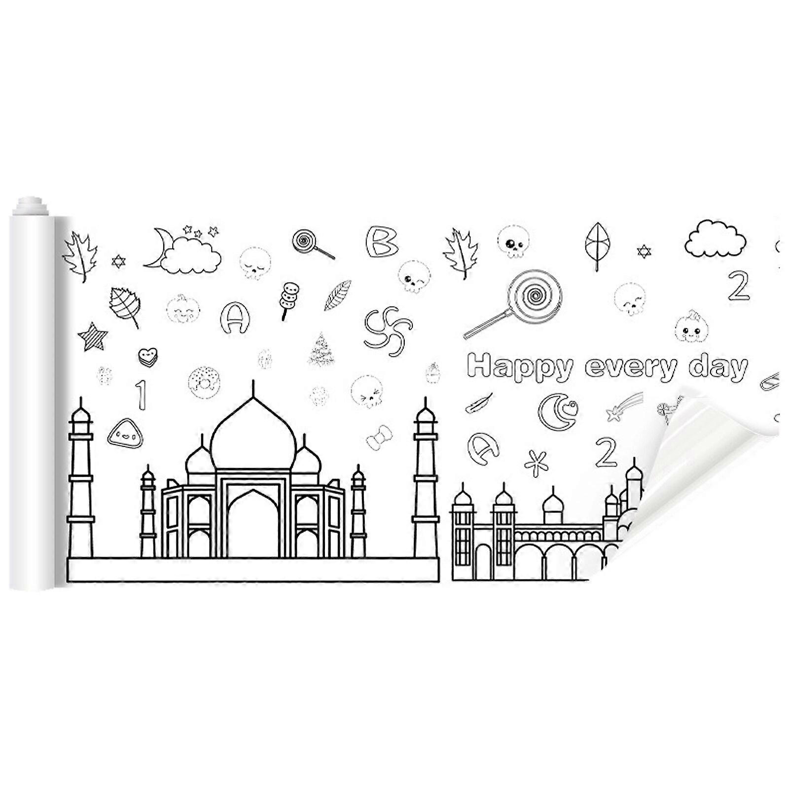 Kids' Creative Drawing Roll - Large Coloring Paper 3m x 30cm with Non ...