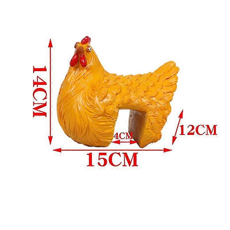 Resin Chicken Figure For Garden Courtyard Farm Decor Statue Cockerel ...