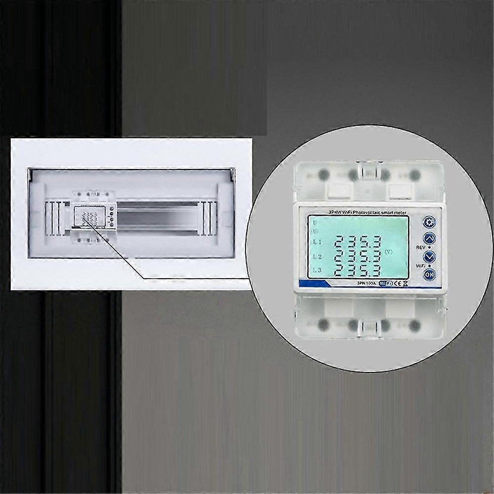 3 Phase 380V 100A Tuya WiFi Smart Bi-Directional KWh Meter over Under ...