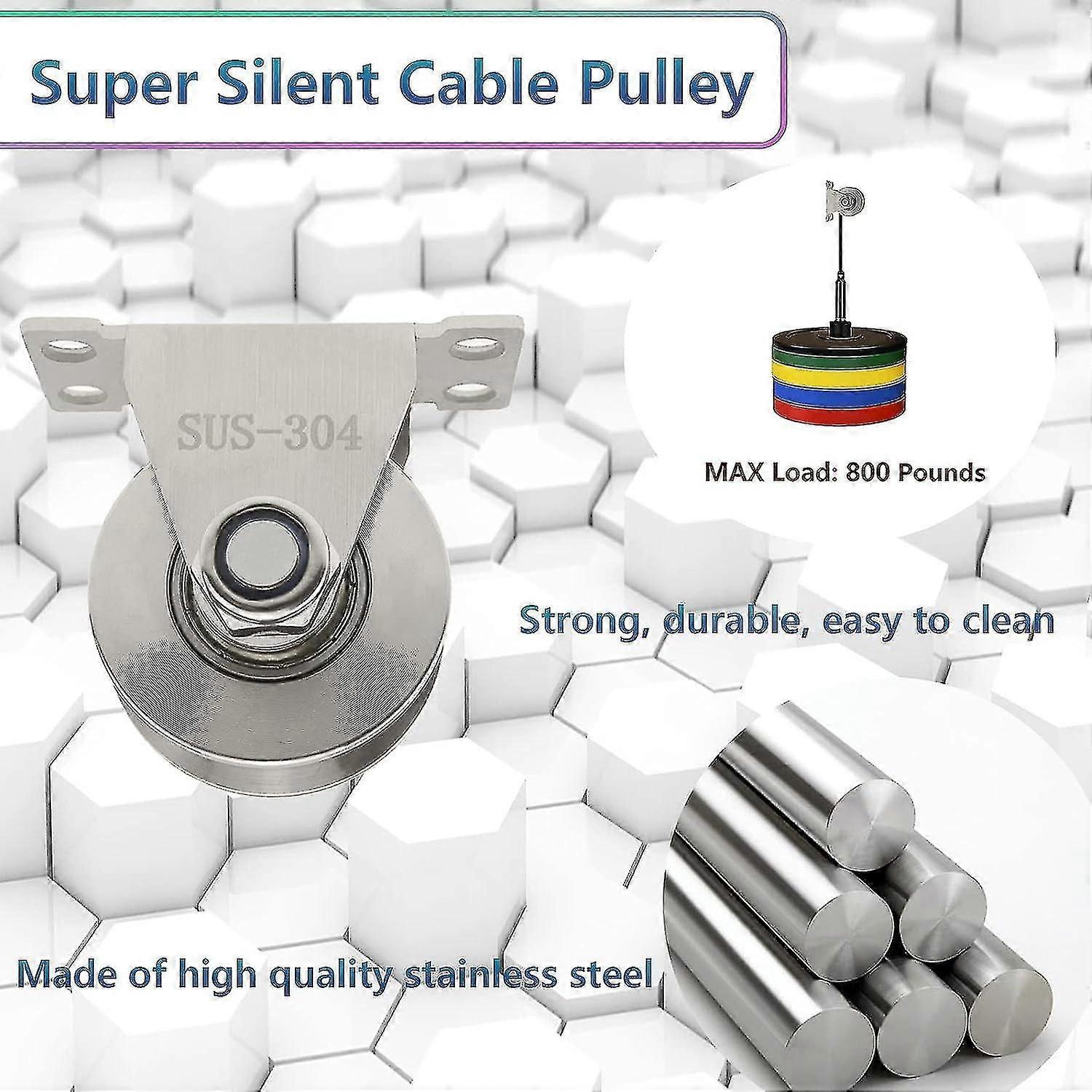 Groove Wheel Pulley Stainless Steel Pulley Block Super Silent Single ...