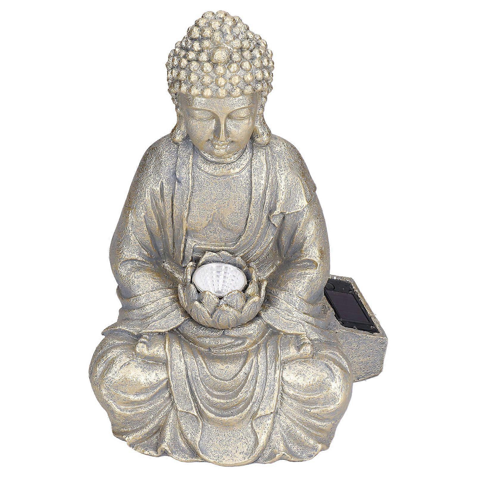 Home Buddha Garden Light Solar Powered Zen Buddha Garden Statue for ...