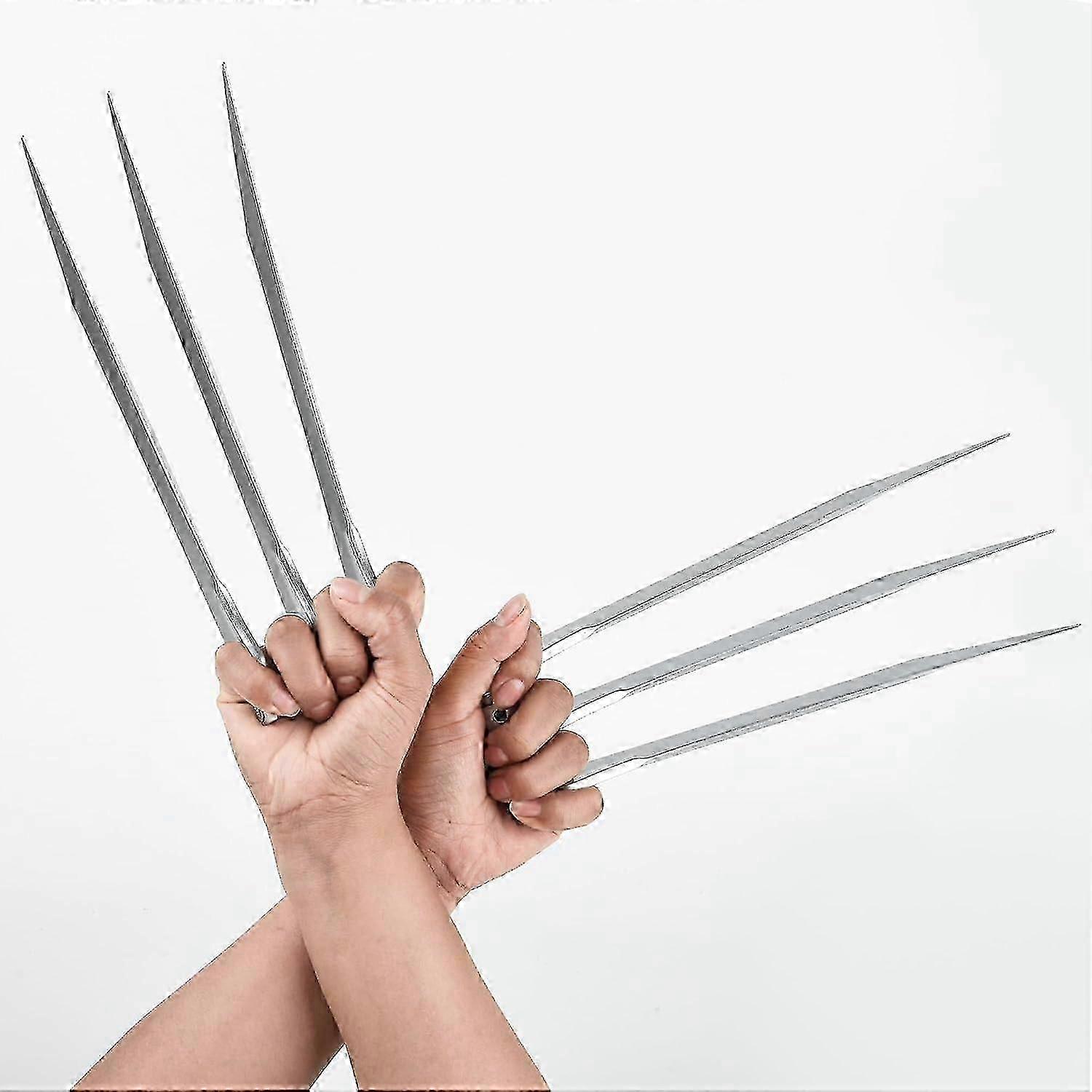 Superhero Wolverine Claws for Adults - Set of 2 Silver Wolf Claws for ...