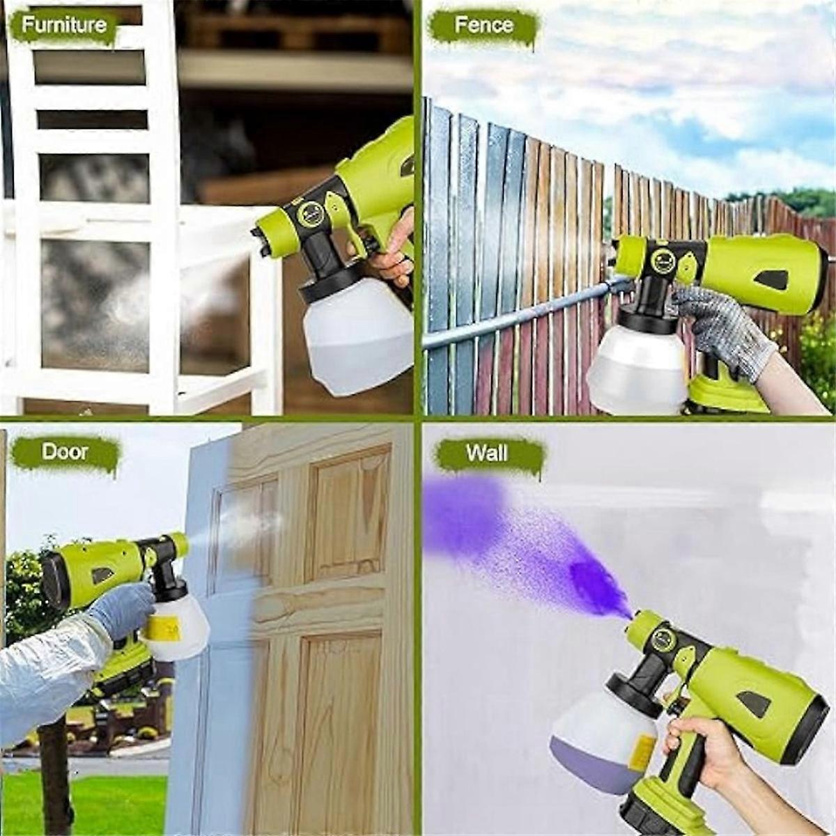 Cordless Paint Sprayer for Ryobi Li-Ion Battery Electric Handheld Paint ...