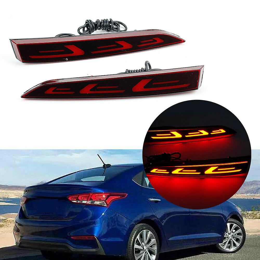 for 2017-2019 LED Rear Bumper Reflector Brake Light Fog Light Lamp ...