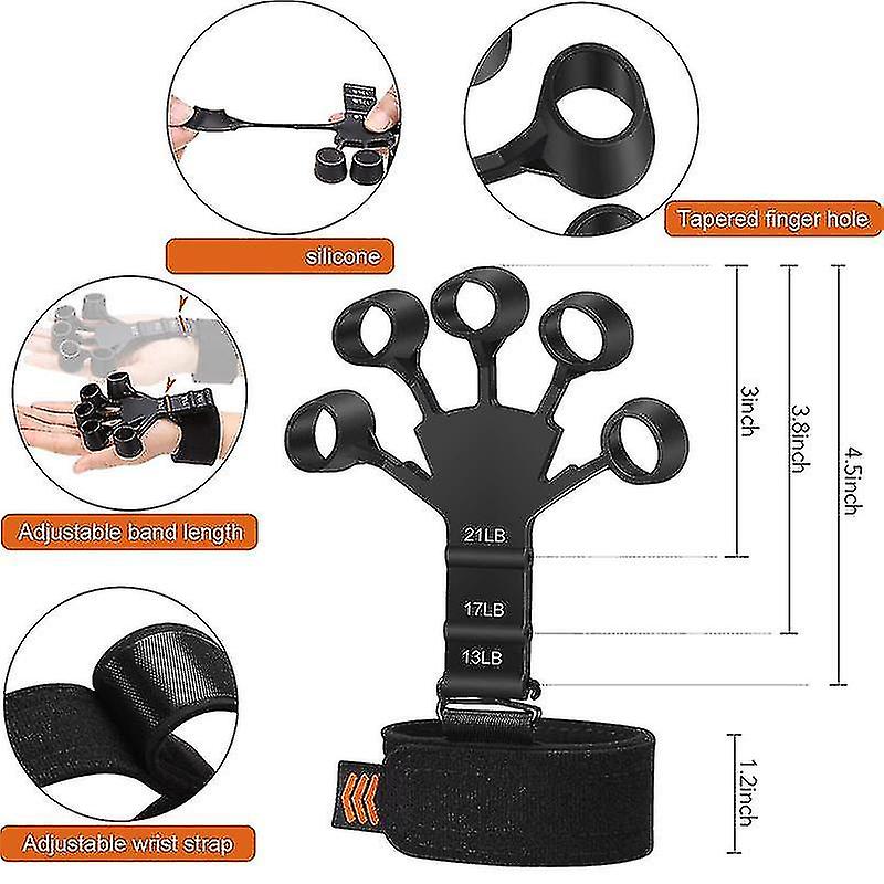 Silicone Hand Grip Device Finger Exerciser Strengthener Stretcher ...