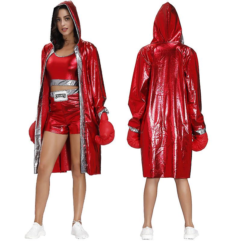 Umorden Couple Red Boxing Boxer Costume Cosplay for Adult Women Men ...