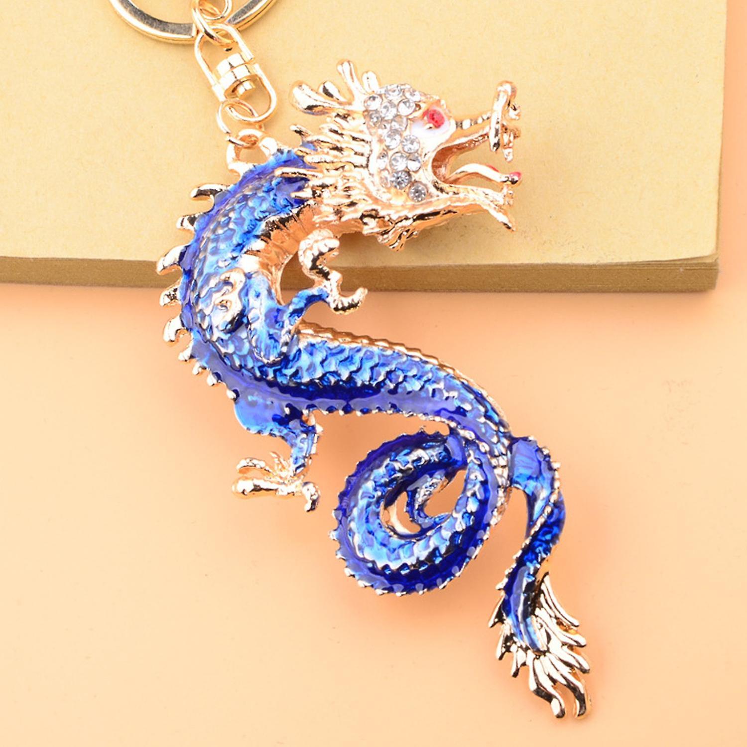3D Cartoon 2024 Year of Dragon Pendant Dragon Keychain with Rhinestones ...