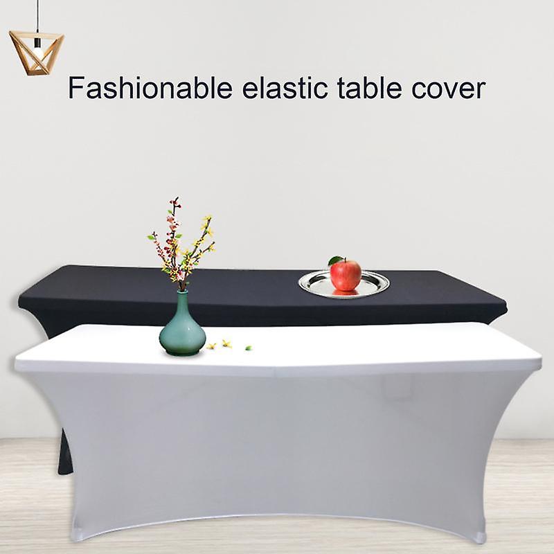 Table Cover Solid Color Stretchable Polyester Banquet Events Desk Cloth ...