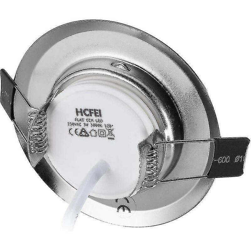 Set Of 3 Ultra Flat Recessed Led Spotlights With 3x5w Dimmable Bulb ...