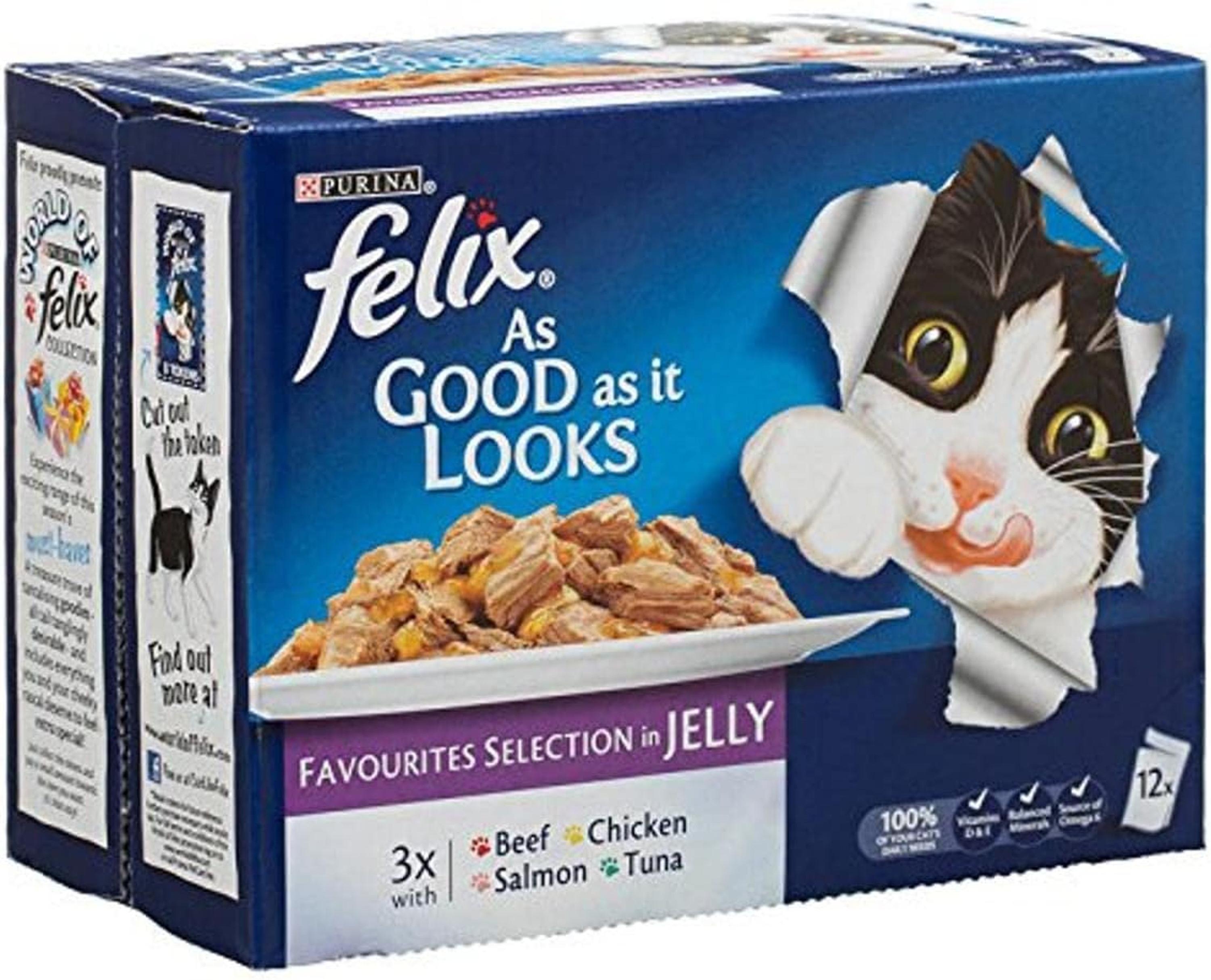 Felix As Good As It Looks Favourites Jelly Cat Food 88 x 100g | Fruugo UK
