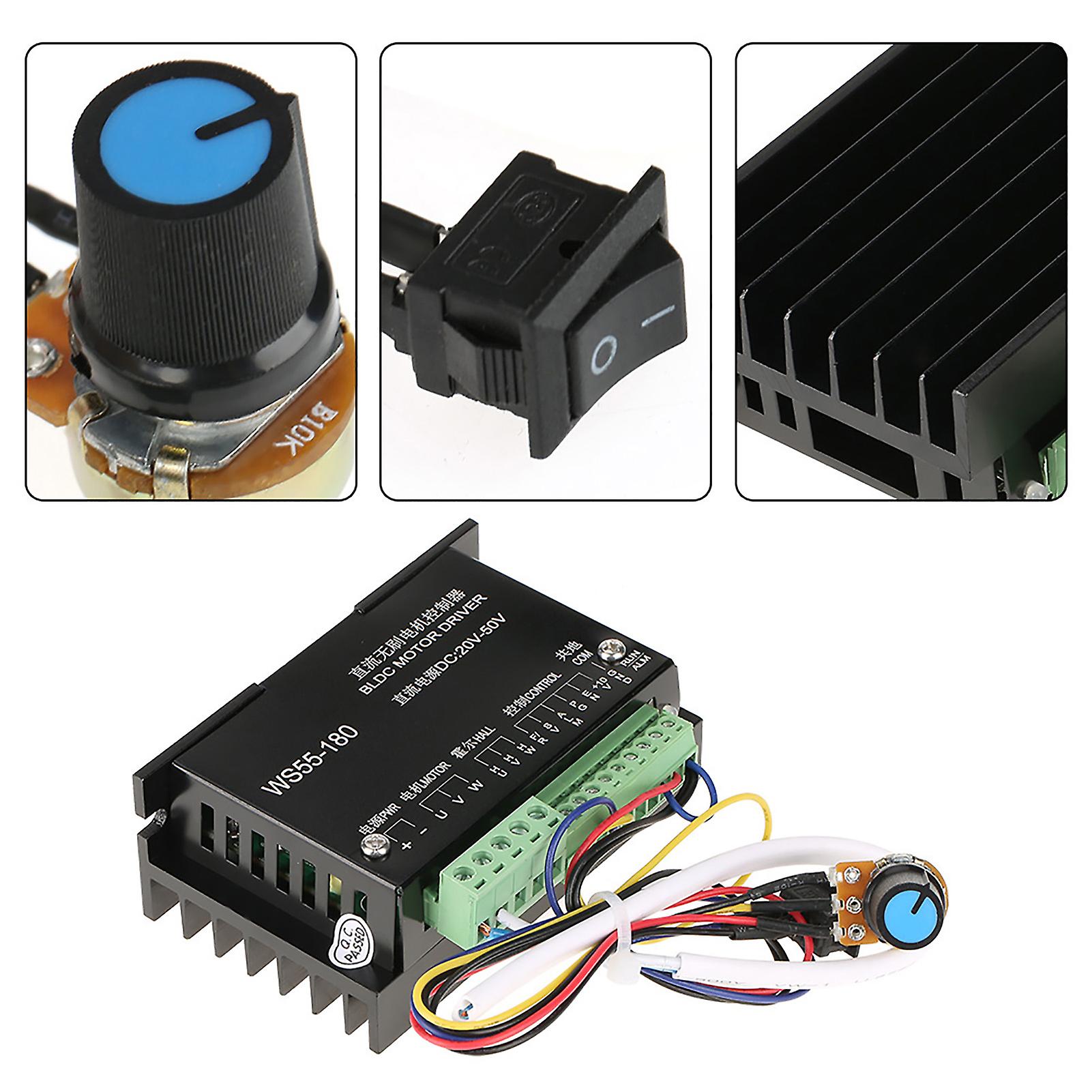 WS55‑180 DC 20V‑50V CNC Brushless Spindle BLDC Motor Driver Controller ...