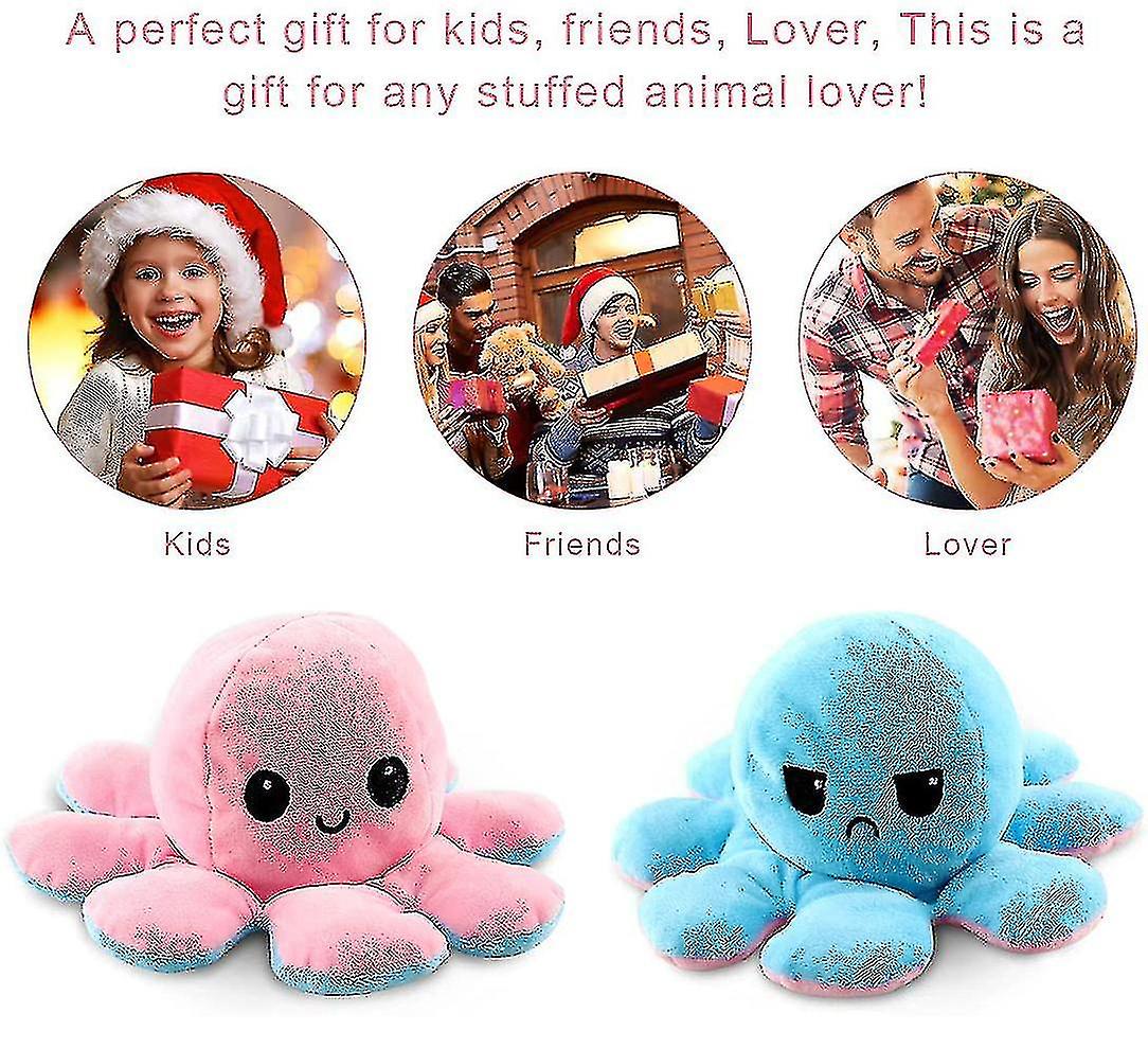80cm Giant Reversible Octopus Stuffed Animal Reversible Happy Sad ...