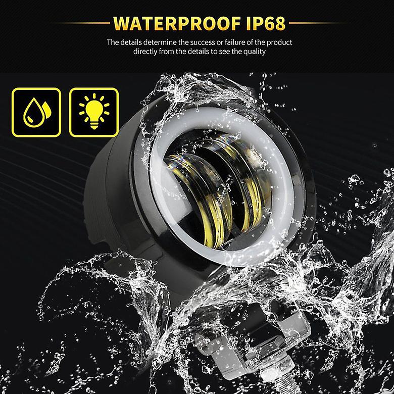 12V-80V 3 Inch 40W Waterproof Round LED Angel Eyes Light Bar 6500K ...