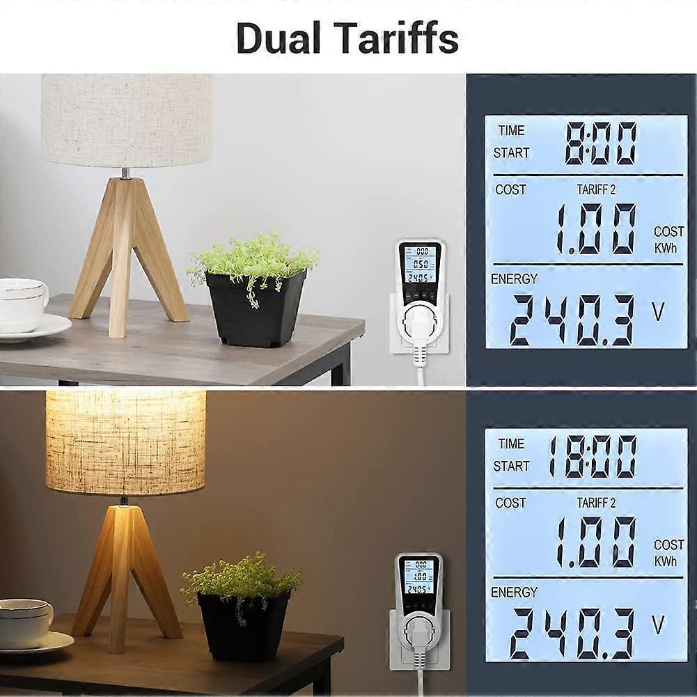 Socket power meter, dual rate electricity meter, energy consumption ...