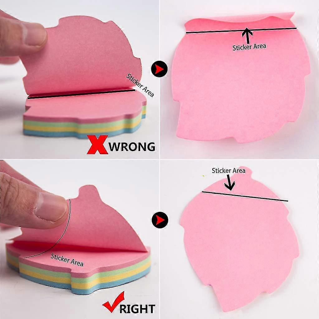 Sticky Notes Leaf Shaped-10 Pads 73x84mm Self Stick Post Memo Cute For ...