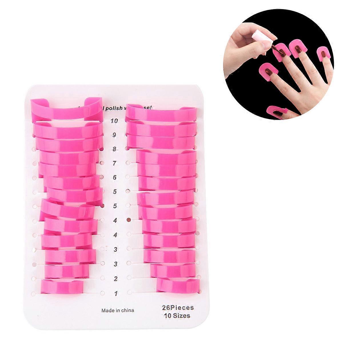 26 pieces in 10 sizes plastic nail polish protection fingernail ...