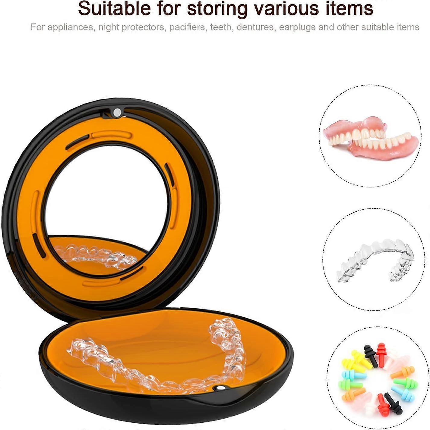 Retainer Case Mirror Denture Baths Box Orthodontic Dental Portable ...