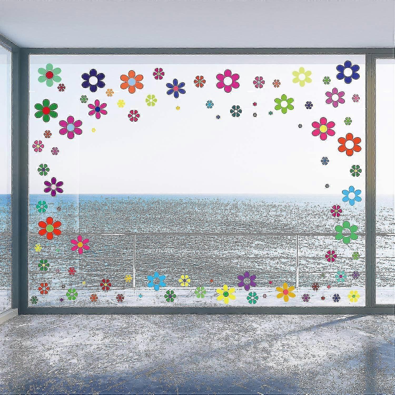 96 Pieces Car Flowers Stickers 60's Hippie Theme Party Stickers ...