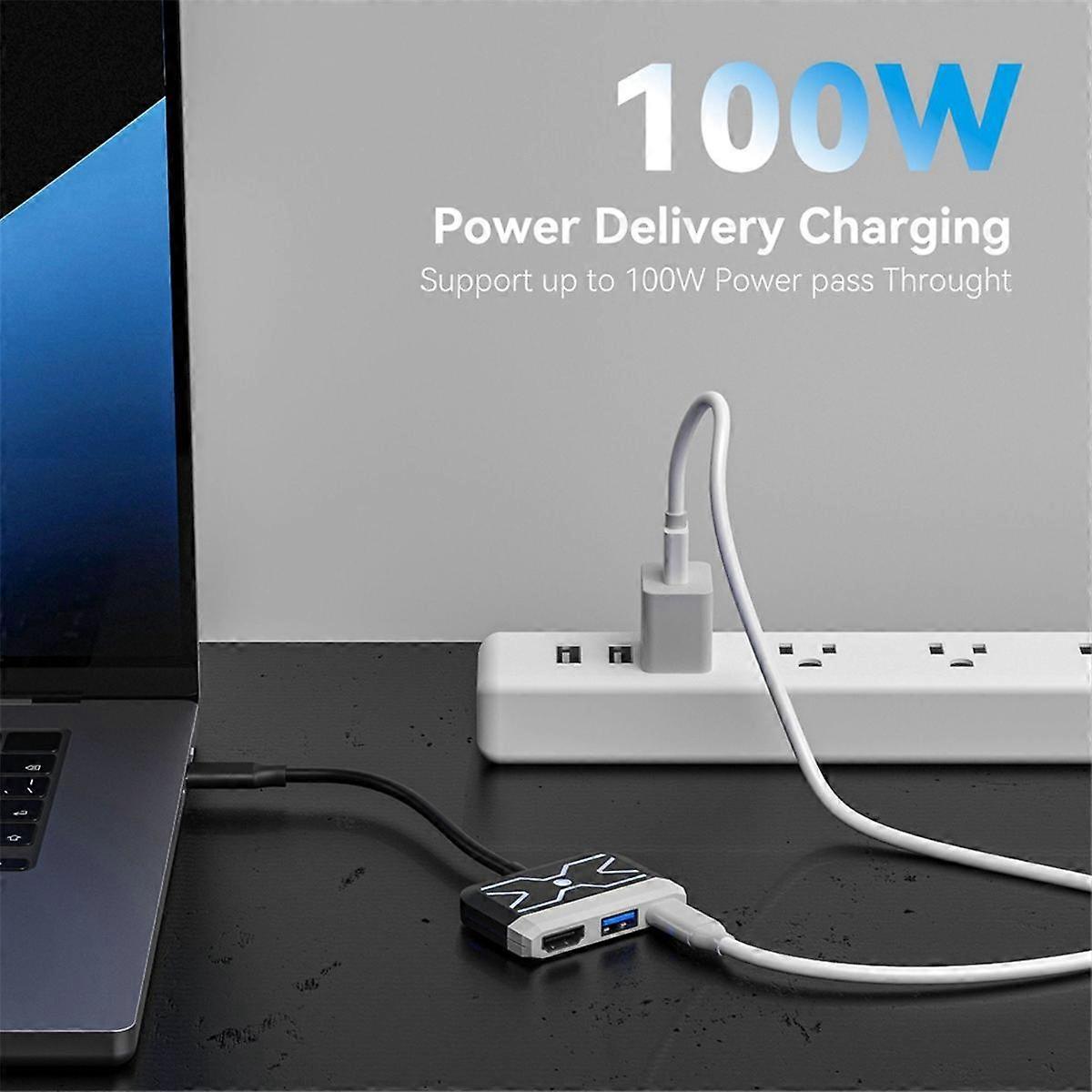 Type-C to -Compatible 3-In-1 Hub Docking Station Switch Base Screen ...