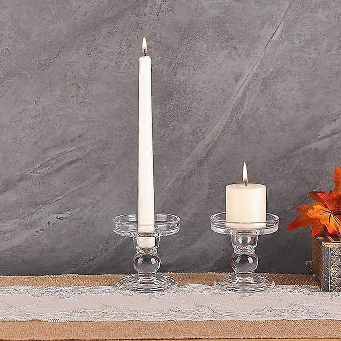 Glass Candle Holders for 3 inches Pillar Candle or Taper Candle ...
