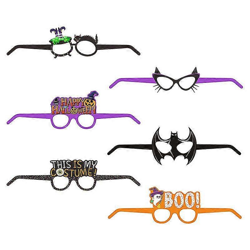 6 Pcs Halloween Glasses For Kids Adults Paper Party Eyeglasses Bulk ...