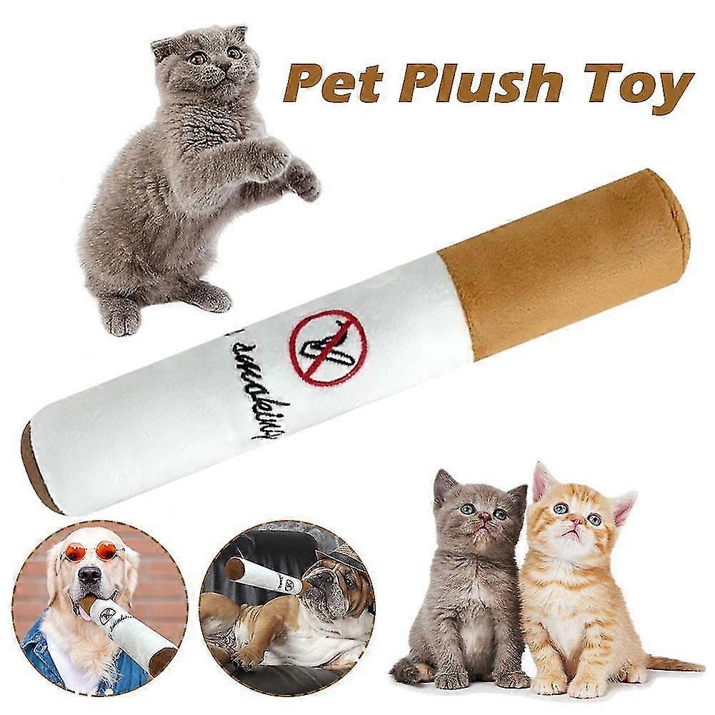 Pet Funny Toys Cigar No Smoke Plush Sound Squeak Fake Cigarettes Toys ...