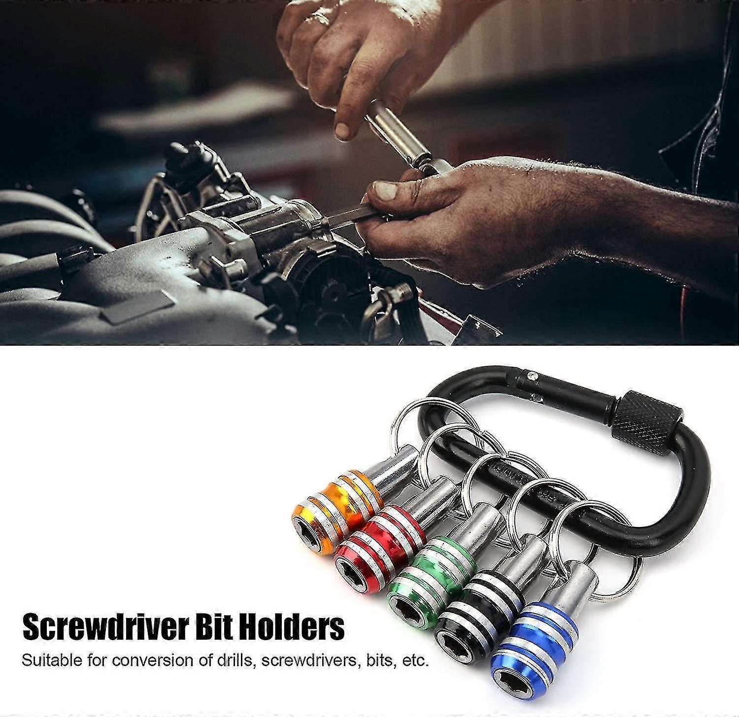5 Screwdriver Bit Holders Key Rings Aluminum Alloy Screwdriver Bit ...